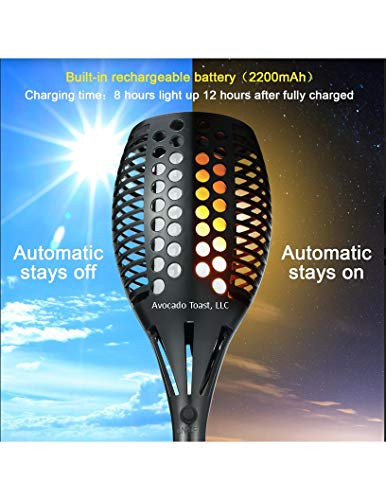 Avocado Toast Solar Torch Light Tall 43 Upgraded Outdoor Tiki Garden ...