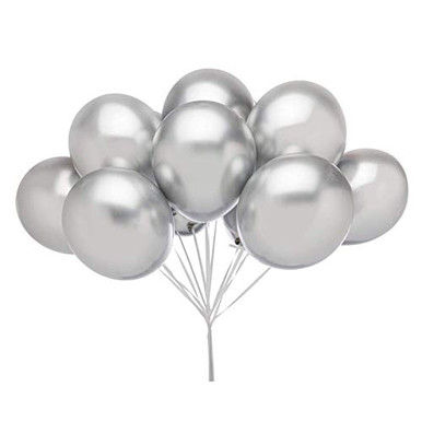 100 Pack Pearl Silver Balloons 12 Inch Round Helium Pearlized Balloons ...