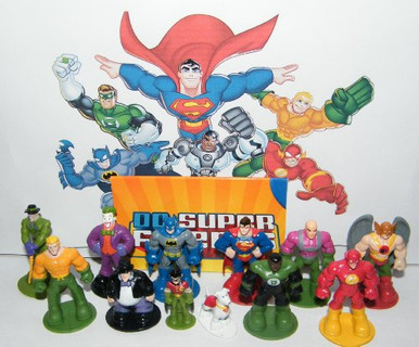 DC Super Friends Superhero Mini Figures set of 12 with Batman Superman ...