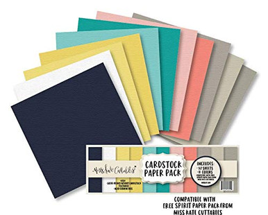 Cardstock Paper Pack - Free Spirit - 32 Sheets Solid Core Textured Card ...