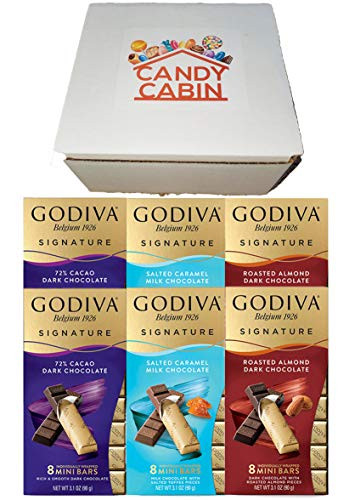 GODIVA Chocolatier Signature Mini Bars Set of 6 8pc Each Variety Pack ...