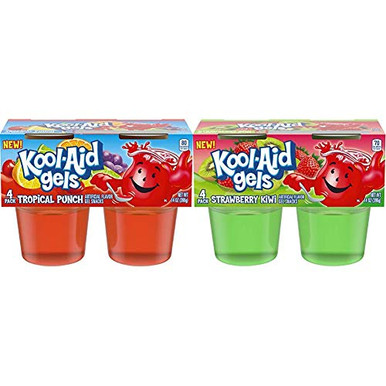 Jell-O Kool-Aid Gels Tropical Punch Ready-to-Eat Gelatin Snack 24 Cups ...