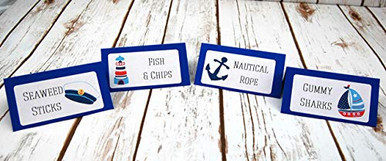 10 Nautical Party Name Tags Sailor Birthday Buffet Labels Sailboat ...