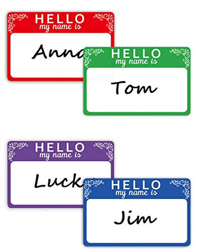 Hello My Name is Stickers Name Tag Labels 2X3 inch Colorful Stickers ...