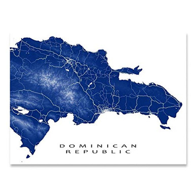 Dominican Republic Wall Decor Dominican Republic Map Wall Art Print ...