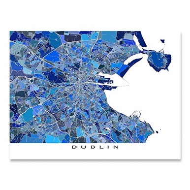 Dublin City Map Wall Art Print 8x10 Dublin Ireland Poster 24x36 ...