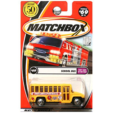 MATCHBOX KIDS CARS OF THE YEAR YELLOW SCHOOL BUS 69 BULLDOGS FOOTBALL ...