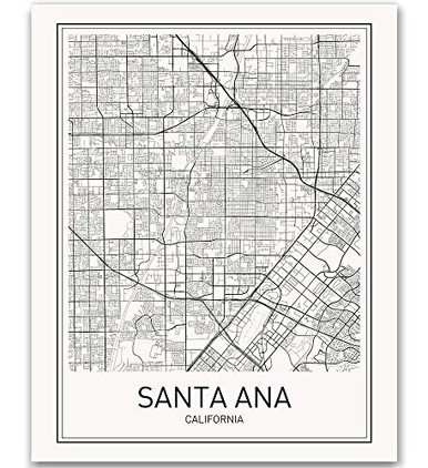 Santa Ana Map Santa Ana Poster Map of Santa Ana Minimalist Poster City ...
