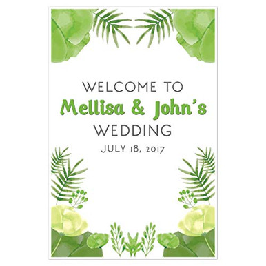 Light Green Welcome Sign for Wedding - Personalized Poster ...