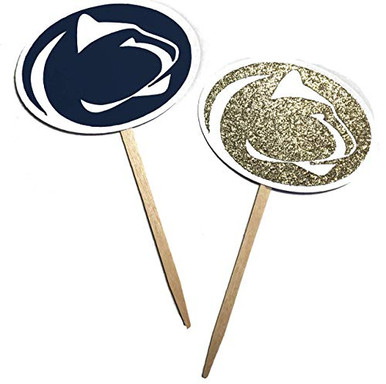 Penn State Navy and Gold Cupcake Toppers Set of 12 Happy Graduation ...