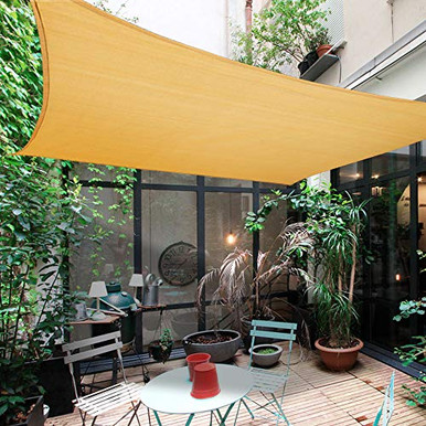 Shade and Beyond Sun Shade Sail Rectangle Canopy 8 x 12 Sail Shade Sand ...