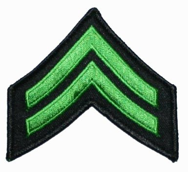 Lime Green Corporal Stripes Rank insignia Chevron Military Uniform ...