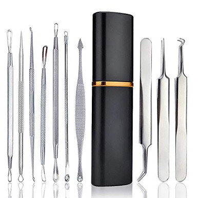 Blackhead Remover Kit 10 pcs - Comedone Extractor - Professional ...