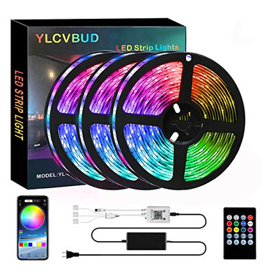 40ft LED Strip Lights YLCVBUD Lights Strip Music Sync 5050 RGB SMD ...