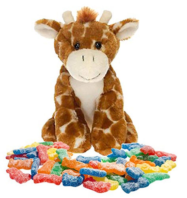 Giraffe Stuffed Animal Snack Back Buddy Gift Set Plush Toy with Treat 5 ...