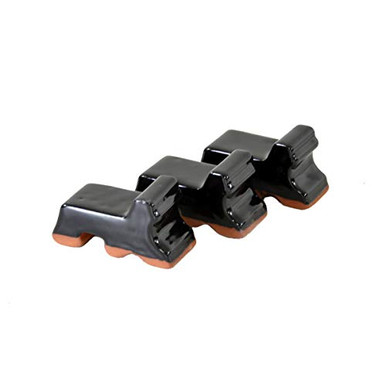 Ceramic Pot Feet 3-Pack -Black Glaze- Made In USA- Flower Pot Risers ...