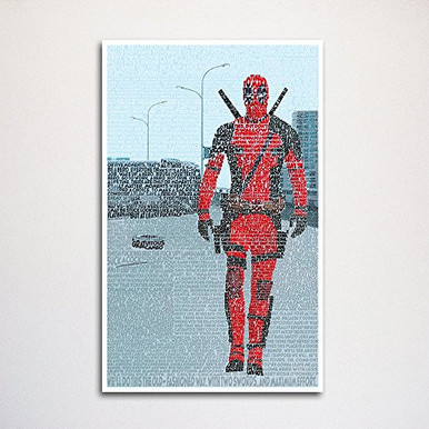 Deadpool word art print 11x17 inch unframed typography art made from ...