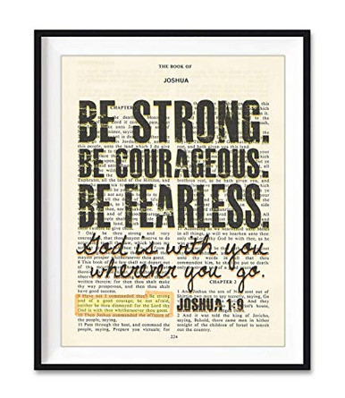 Be Strong Be Courageous Be Fearless Joshua 1 9 Christian Unframed ...