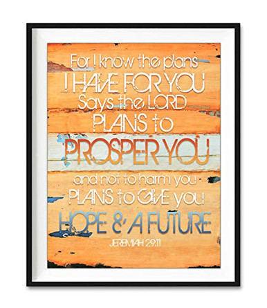 For I know the Plans Jeremiah 29 11 Unframed Christian Bible Verse Art ...