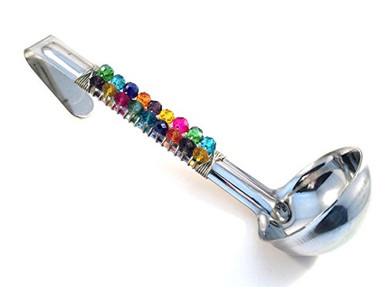 Beaded Stainless Steel Ladle with 18 Rondelle Cut Crystals in Multiple ...