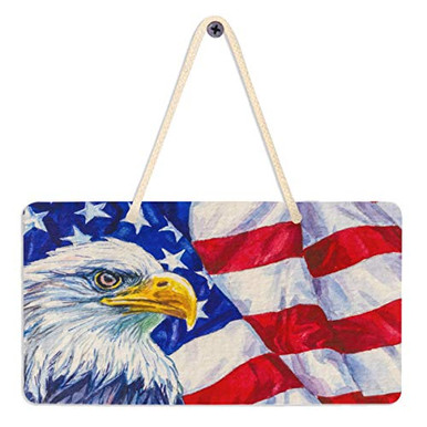 Welcome Sign for Front Door - Bald Eagle American Flag Front Porch Sign ...