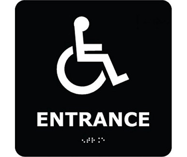 ADA17WBK National Marker ADA BRAILLE Sign, Entrance (with HANDICAP ...