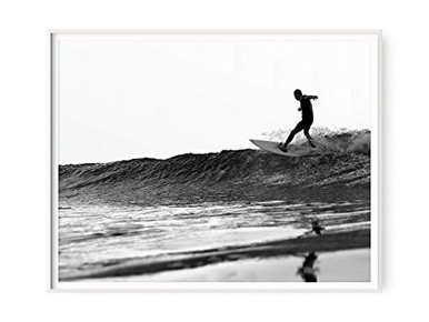 Black and White Landscape Surfing Poster Vintage Horizontal Surfing ...