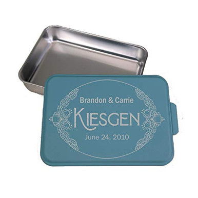 Custom 13 x 9 Aluminum Bake Pan with Latching Lid - Floral Border - 5 ...