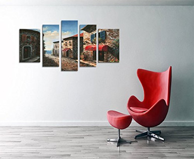 Vintage Stone Street Oil Paintings Prints on Canvas Modern Abstract ...