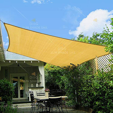 Temminc Outdoor Sun Shade Sail Rectangle 6 x 8 Sun Shade Cloth Patio ...