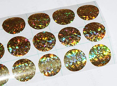 30 Gold hologram stickers circle vinyl decals removable wallpaper ...