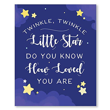 Twinkle Twinkle Little Star Wall Art Prints - Unframed 8x10 in - Sweet ...