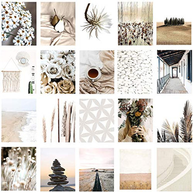 Beige Aesthetic Wall Collage Kit - Neutral and White Aesthetic ...
