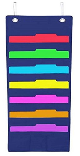Hanging File Folder Holder Cascading Fabric Organizer- 7 Pocket Home ...