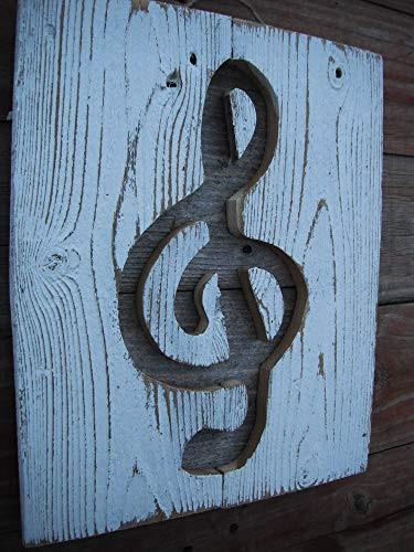 Treble Clef Wood Sign Music Reclaimed Cedar Wall Art Handmade Farmhouse ...