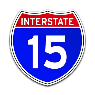 JB Print Interstate 15 Sign Interstate Highway Road Travel Driving ...
