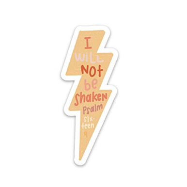 Lightning bolt faith sticker Christian decals Psalm 16 I will not be ...