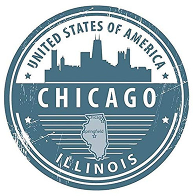 Chicago City Illinois USA United States Travel Grunge Stamp Sticker ...