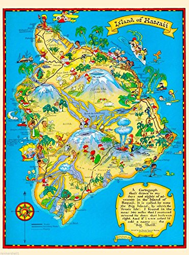 MAGNET Hawaii Hawaiian Big Isle Map United States America Travel ...