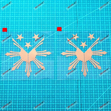 2X Gold 4 Eight-ray Sun Stars Flag of Philippines Decal Sticker Car ...