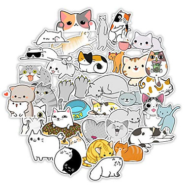 50 PCS Cute Cat Laptop Stickers for Decoration Waterproof Kawaii ...