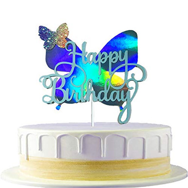 BLINGBLING Birthday Cake Topper Cute Bow Colorful Butterfly - Pink ...