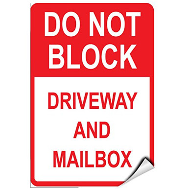 Do Not Block Driveway and Mailbox Parking Sign Label Decal Sticker 5 ...