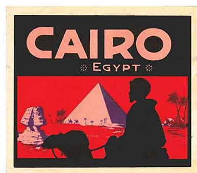 Cairo Egypt Red Vintage Travel Decal Sticker - Warehousesoverstock