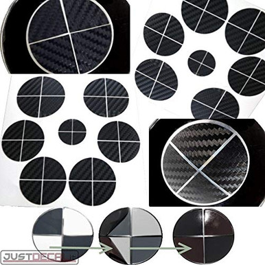 Sticker Overlay Vinyl for All BMW Emblems Caps Logos Roundels Carbon ...