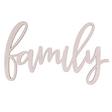 Family Wood Sign Cutout Family Wooden Letter Sign Hanging Decorative ...