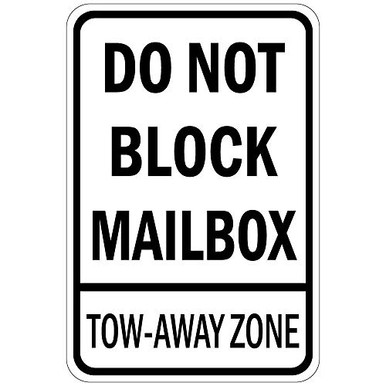 Do Not Block Mailbox Tow Away Zone Vinyl Sticker Decal 8 inch ...