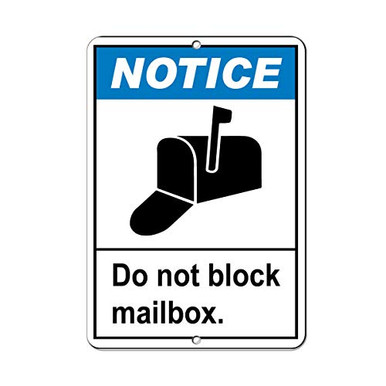 Notice Do Not Block Mailbox. Parking Sign Vinyl Sticker Decal 8 inch ...
