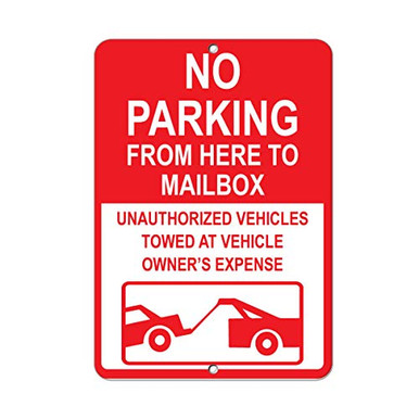 No Parking Don t Block Mailbox Unauthorized Vehicles Towed Vinyl ...