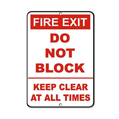 Fire Exit Do Not Block Keep Clear at All Times Vinyl Sticker Decal 8 ...